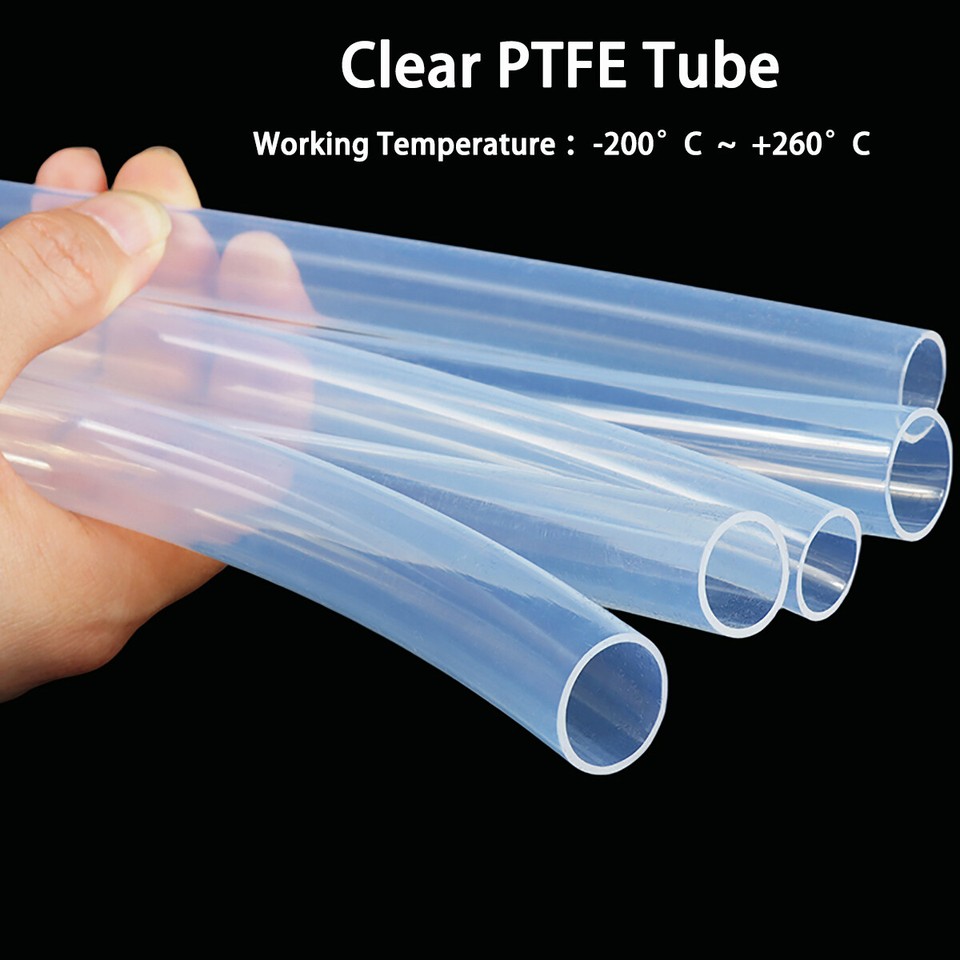 PTFE Tube Tubing Pipe 1mm-32mm ID 2mm-36mm OD High Temp Resistance ...