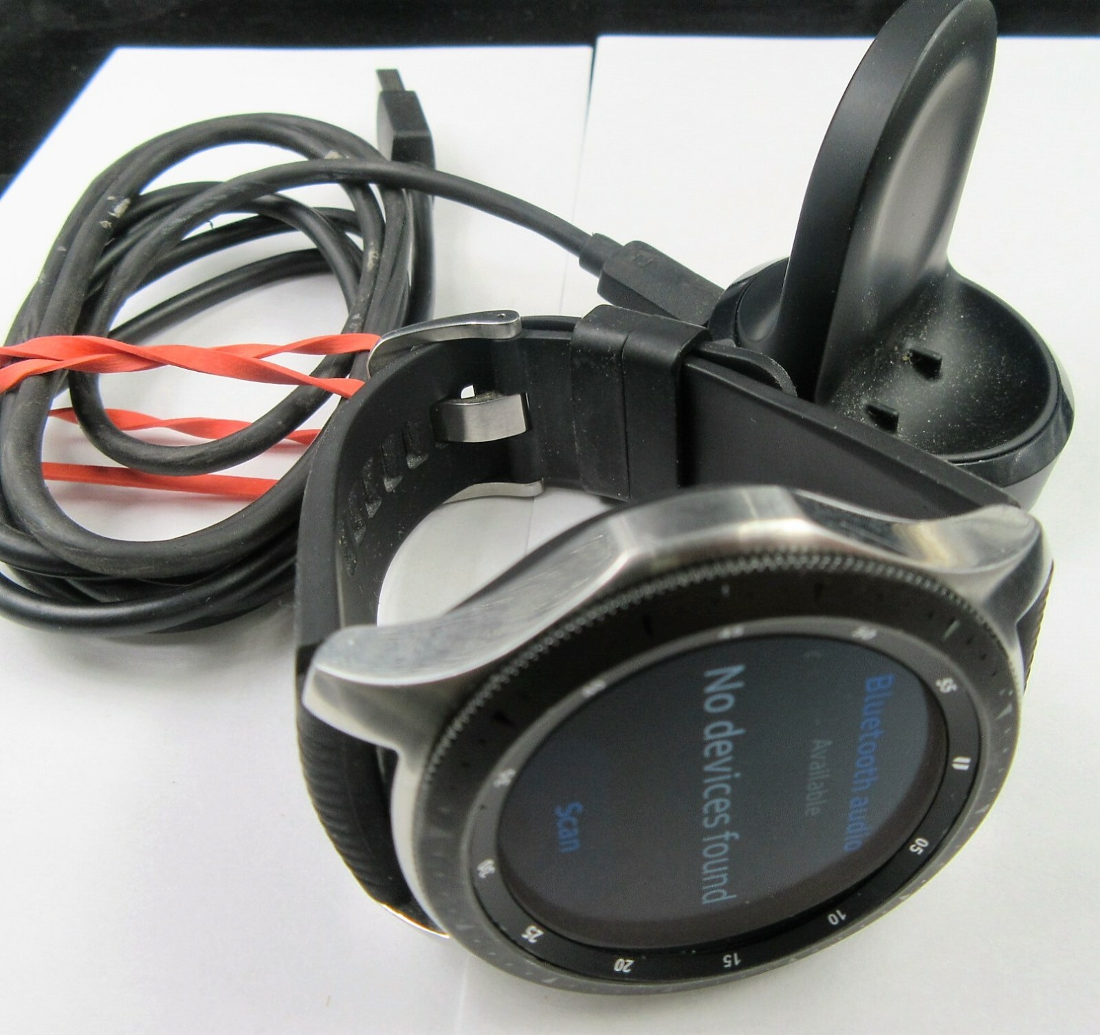 Samsung Galaxy Watch SM-R805U 46mm Silver Case Black Strap LTE Smart ...