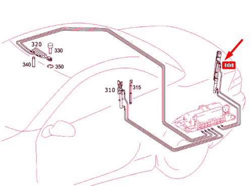 MERCEDES-BENZ SL R230 Left Trunk Lid Drive Cylinder A2308001372 NEW ...