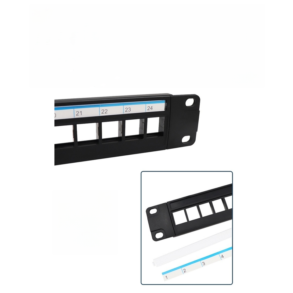 19 Inch 1U Unshielded Network Patch Panel 24 Port Rack Mount for Server ...