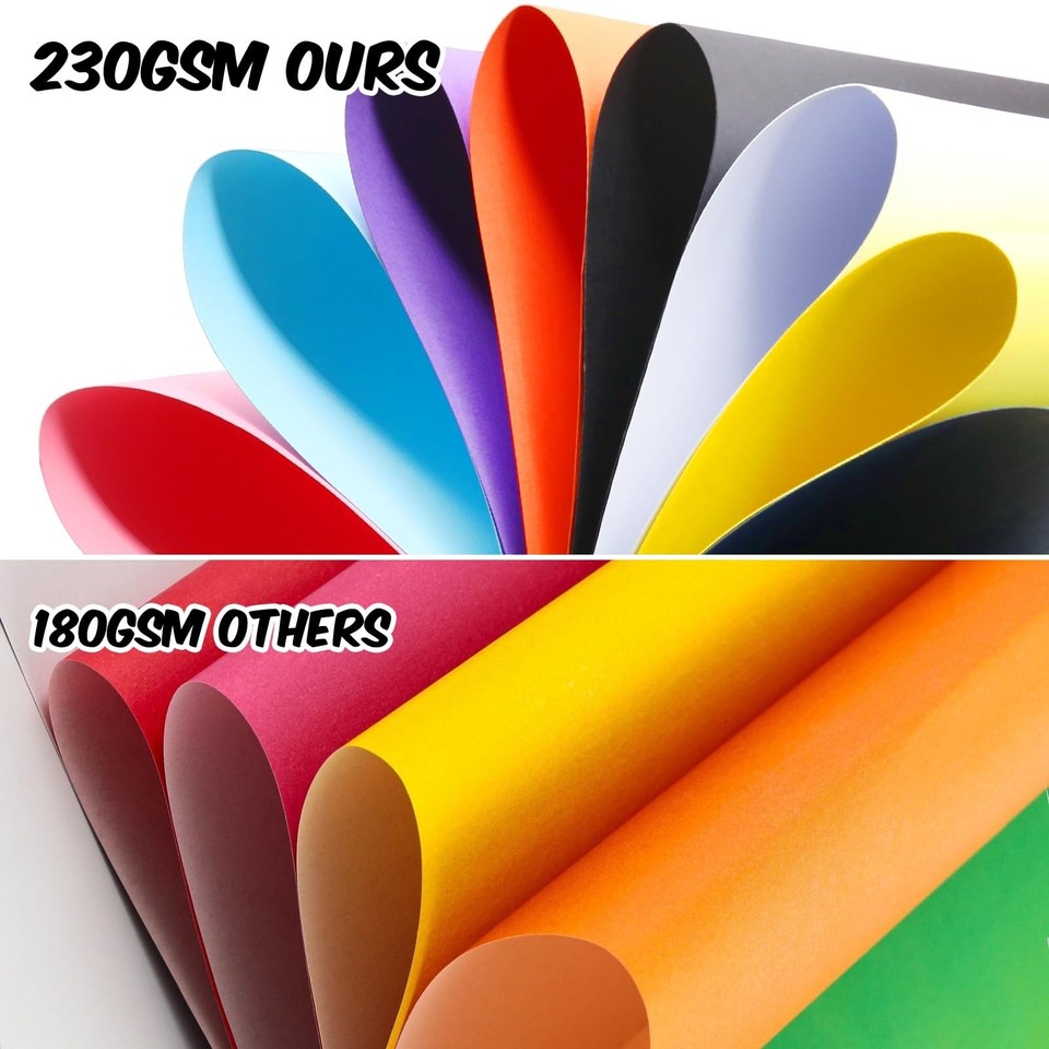 50Pcs Colored Poster Board 11x17, 10 Assorted Color 230G Thickness ...