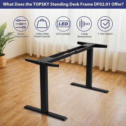 TOPSKY Dual Motor Electric Adjustable Standing Computer Desk for Home ...