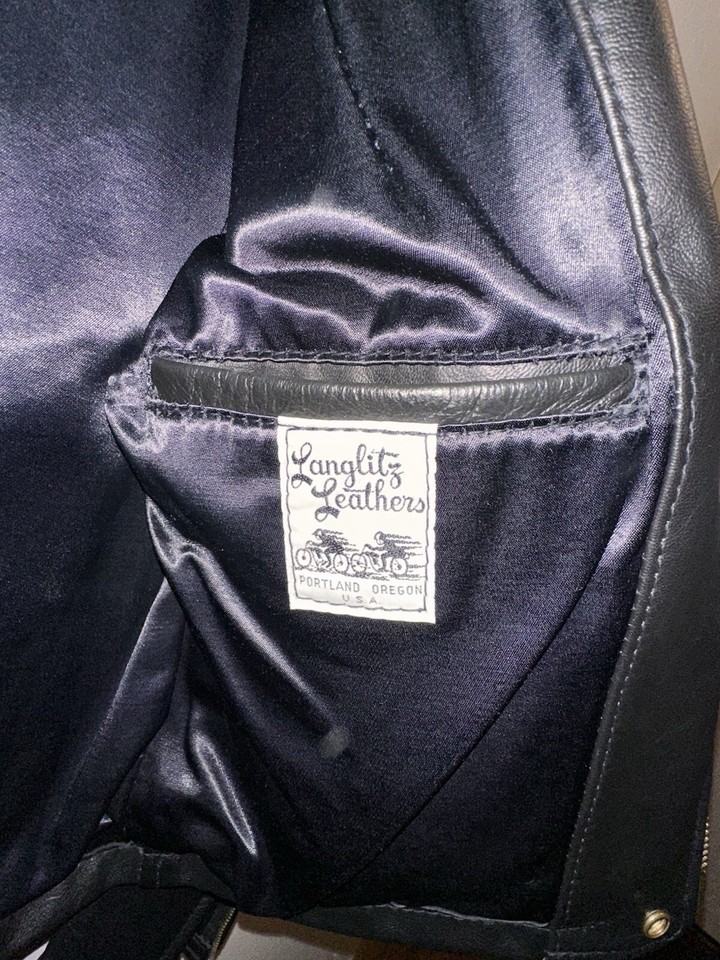 Langlitz Leather Black Leather Motorcycle Biker Jacket Made in Portland ...