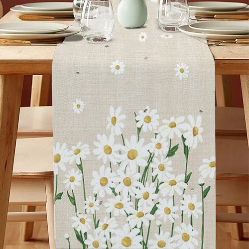 Daisy Flower Table Runners Summer Table Runner for Dining Home Kitchen Decor | eBay UK