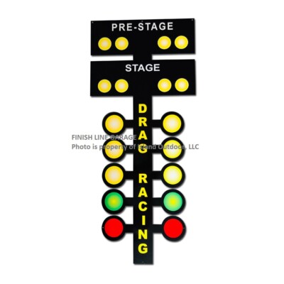 Large Metal Drag Racing Tree Triple xmas 35" x 15" garage art strip ...
