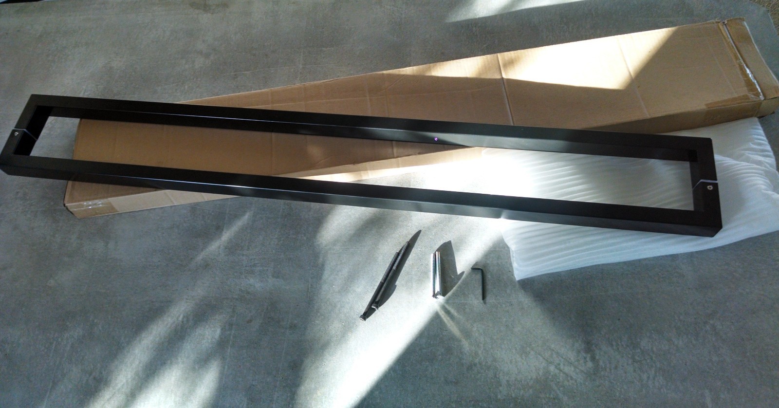 Black Entry Front Door Pull Square Handle stainless steel 36" to 71 ...