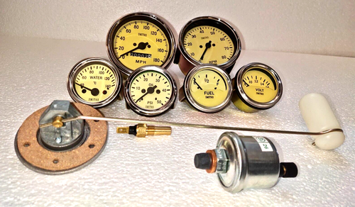 Smiths 52mmTemp Oil Volt Fuel Speedo0-180 mph Tacho 85 mm With 3 sender ...