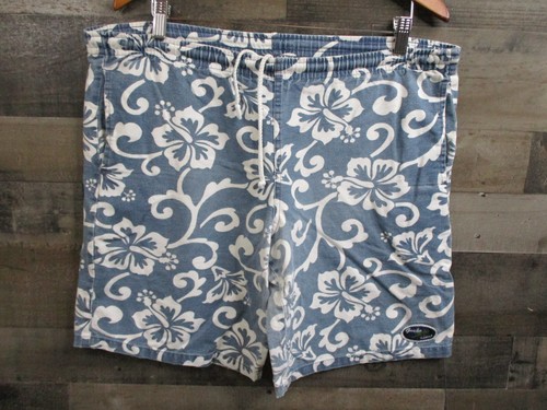Gecko Hawaii Shorts Men Medium Blue Hibiscus Floral Vintage Surfer ...