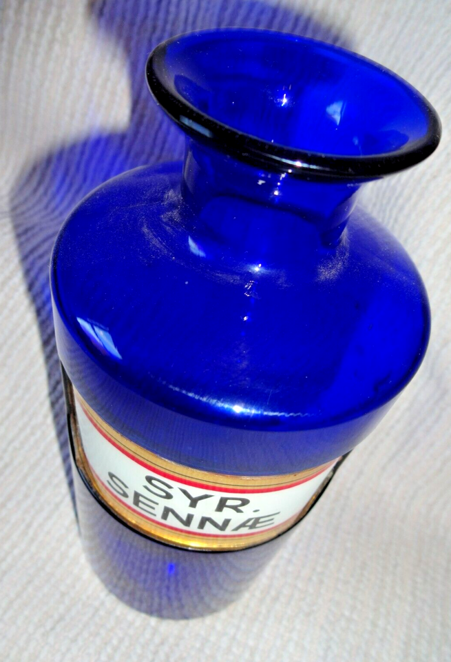 Blue syrup chemist dispensing bottle (1930) | eBay UK