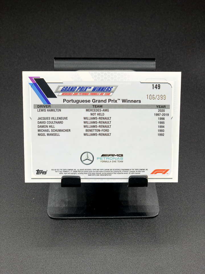 2021 Topps Chrome Formula 1 F1 Purple Lewis Hamilton /399 #149 | eBay
