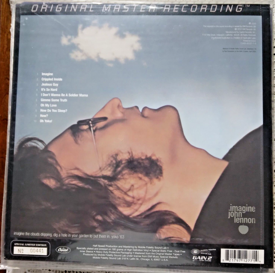 John Lennon Imagine Vinyl Original Master- Half Speed Recording L/ E ...