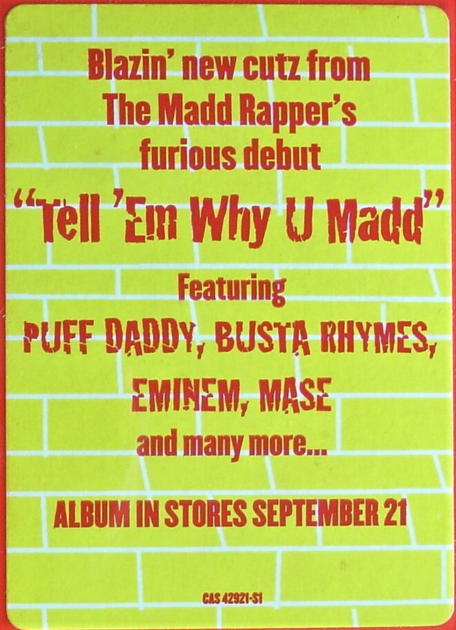 THE MADD RAPPER "TELL EM WHY U MADD" 1999 VINYL 12" PROMO ~RARE~ HTF ...