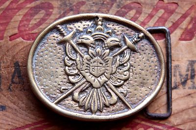 Vintage Hand Made Sand Cast Solid Brass Crest Western Belt Buckle | eBay