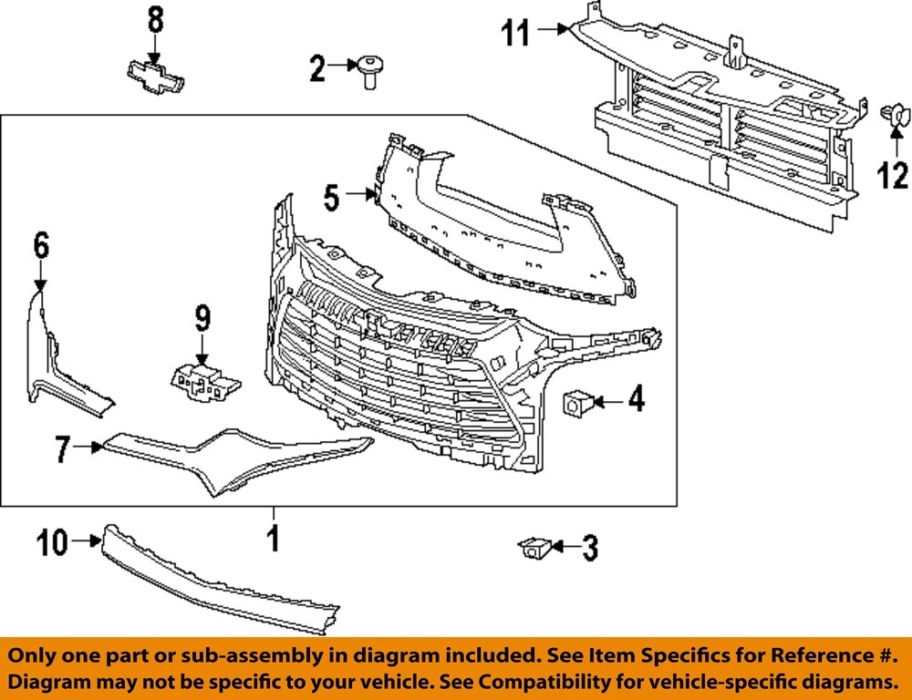 GM OEM 19-22 Blazer Front Bumper Grille Grille Components-Grille Assy ...