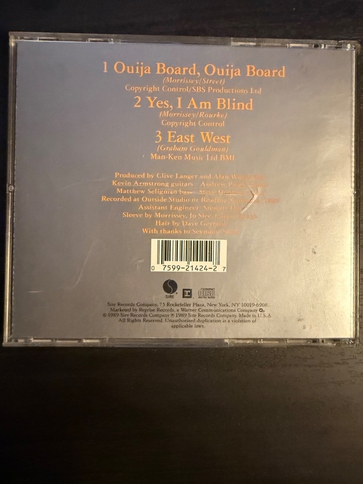 Morrissey Ouija Board CD 3-track Maxi-Single ORIGINAL US 1989 Sire 9 ...