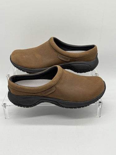 MERRELL Encore Moc Pro Studio Slip-On Leather Shoes Brown Nubuck Size ...