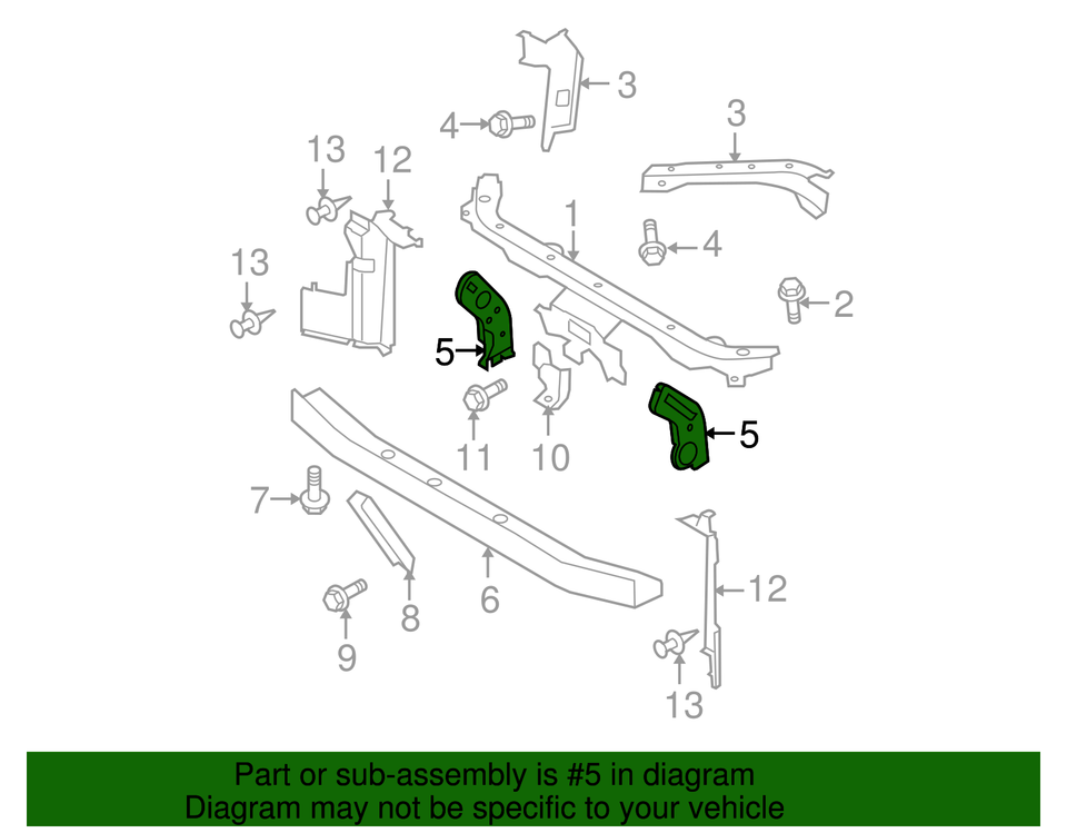 Genuine Nissan Side Support F2521-EM0MA | eBay