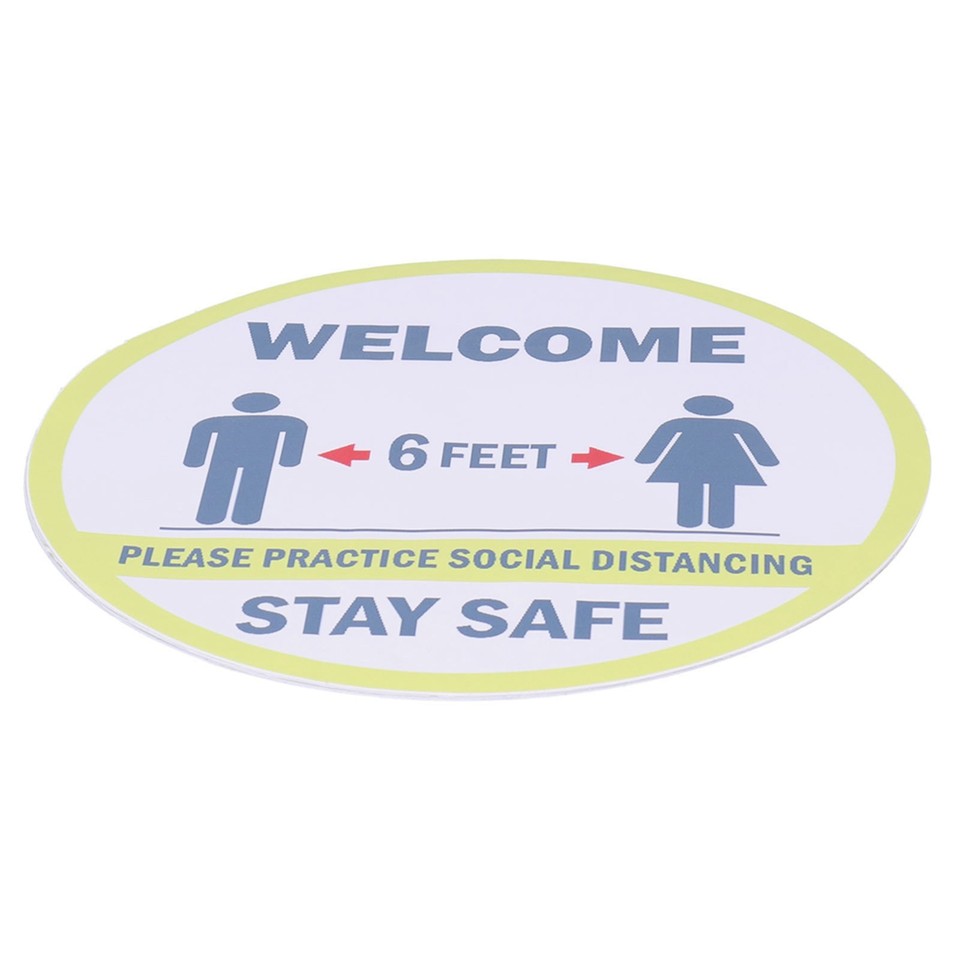 2 Sets Keep Distance Wall Sticker Shopping Mall Public Area Window ...