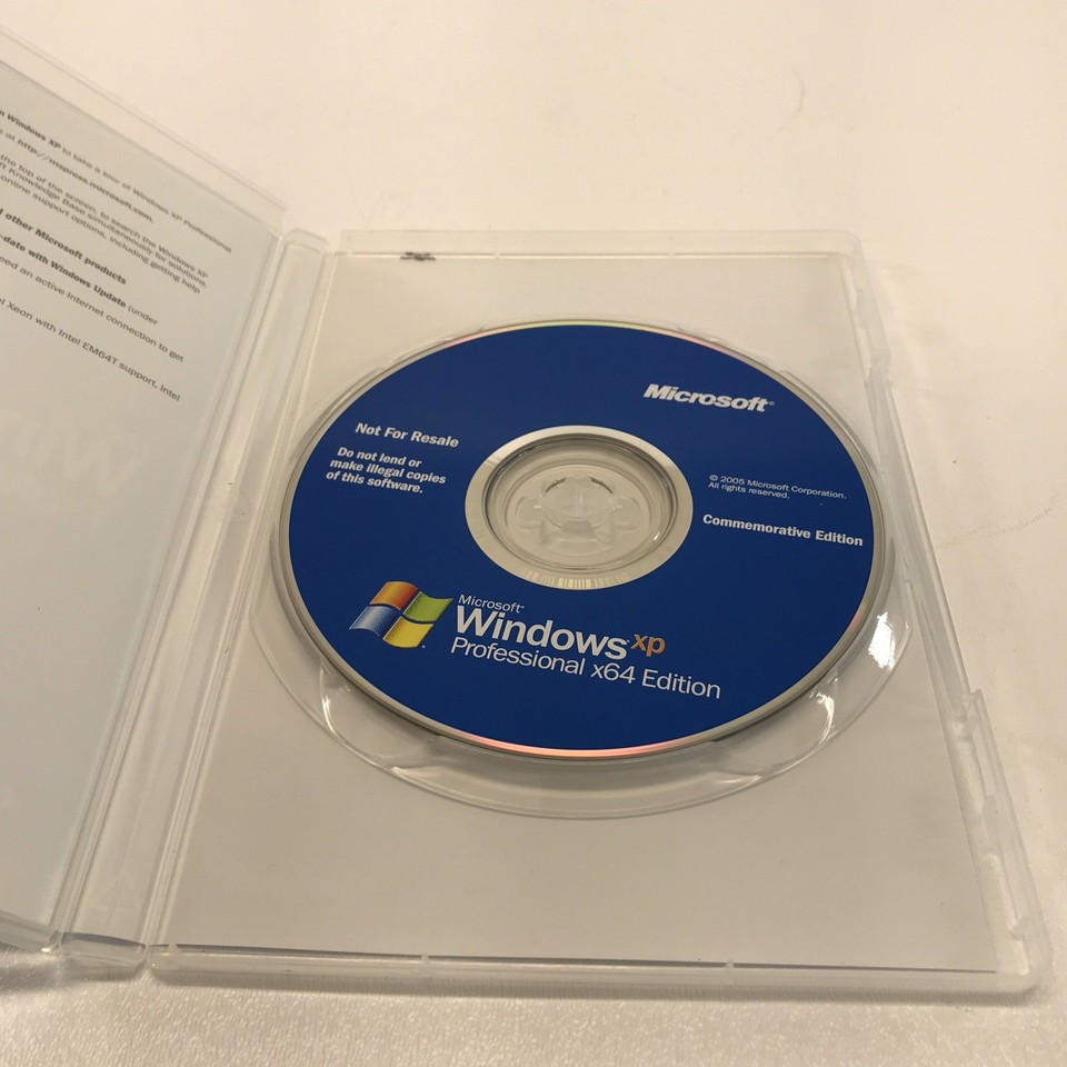 MICROSOFT WINDOWS XP PROFESSIONAL X64 EDITION BIT VERSION CD W/ KEY | eBay