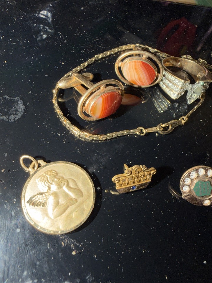 Antique Vintage 10k 12k Gold Filled Plated Rolled Gold Wearable Scrap ...