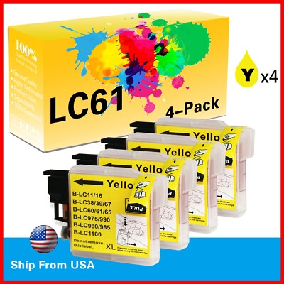4PK LC61 LC 61 Ink Cartridge for DCP-395CN 585CW J125 Printer | eBay