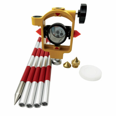YELLOW COLOR ADS106 MINI PRISM WITH POLES FOR TOPCON SOKKIA NIKON TOTAL ...
