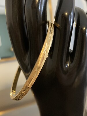 Vintage Trifari Etched Star Bangle Gold-toned Bracelet | eBay