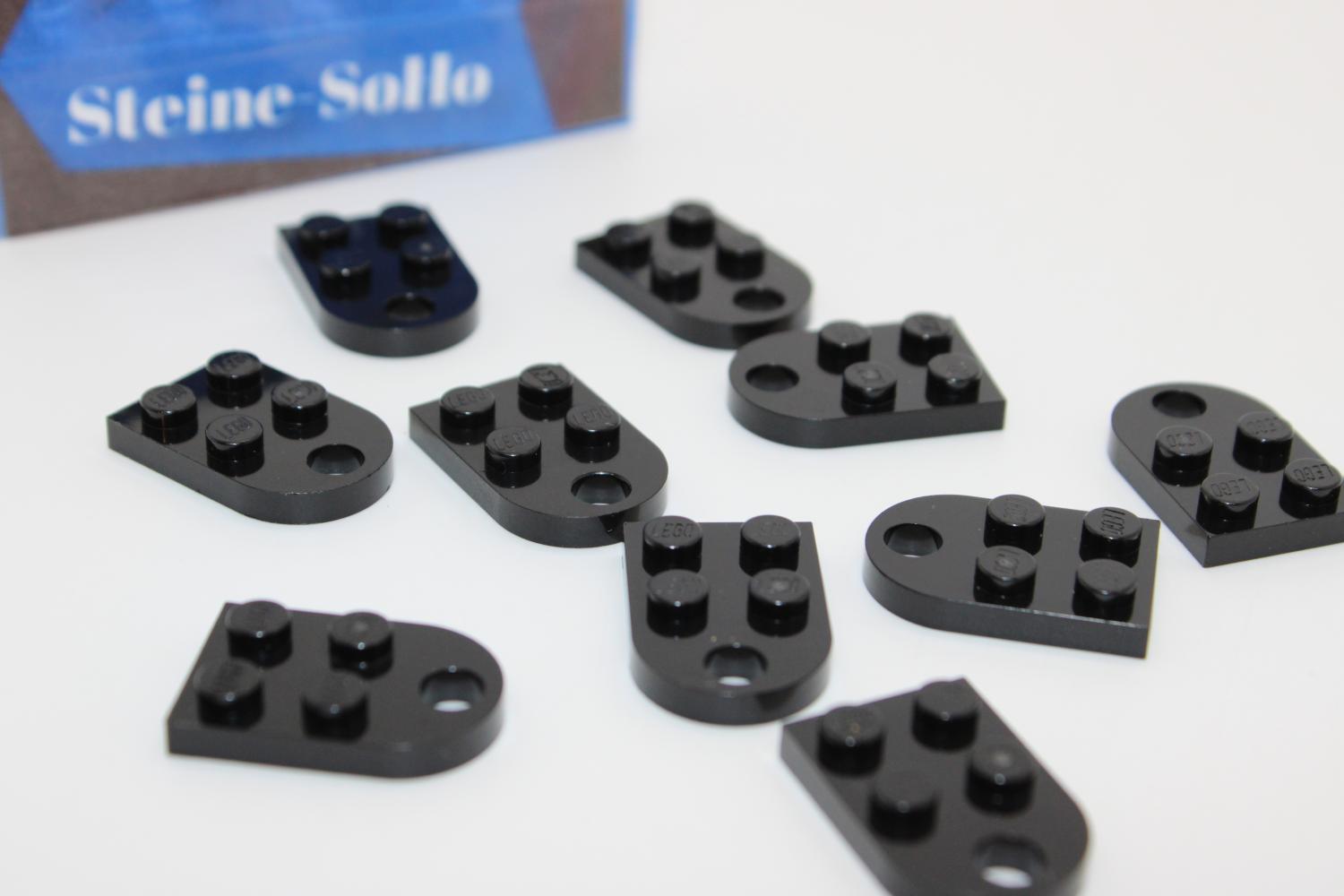 Lego (c) 10x Platte 3x2 mit Loch schwarz - black - plate 3x2 hole ...