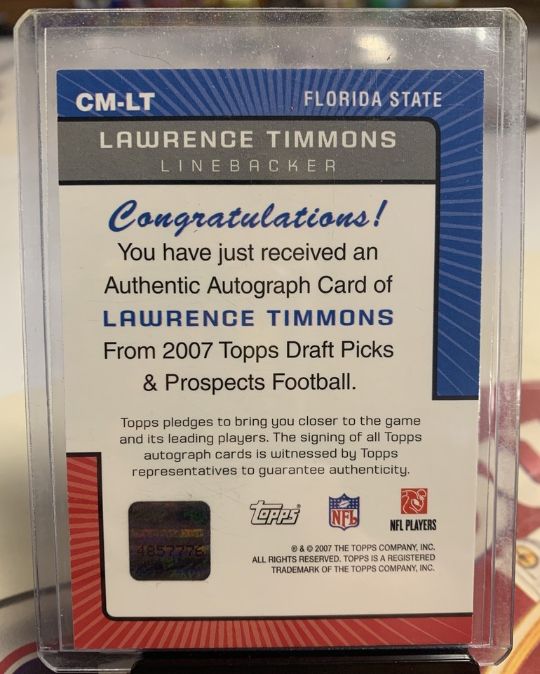 2007 Draft Picks and Prospects Class Marks Lawrence Timmons RC Auto | eBay