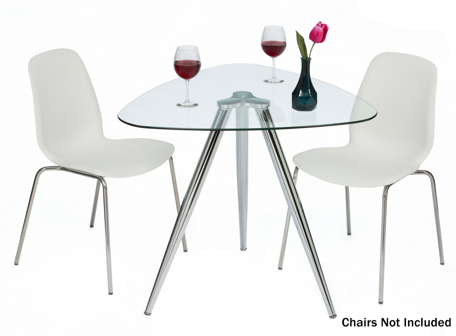 Mango Steam Lisbon 3-Sided Glass Bistro Table With Chrome Legs - Pub ...
