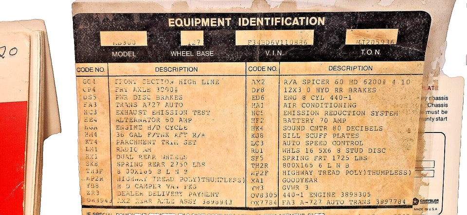 1977 Dodge Pickup Build Sheet - 2 different Owners Manuals | eBay