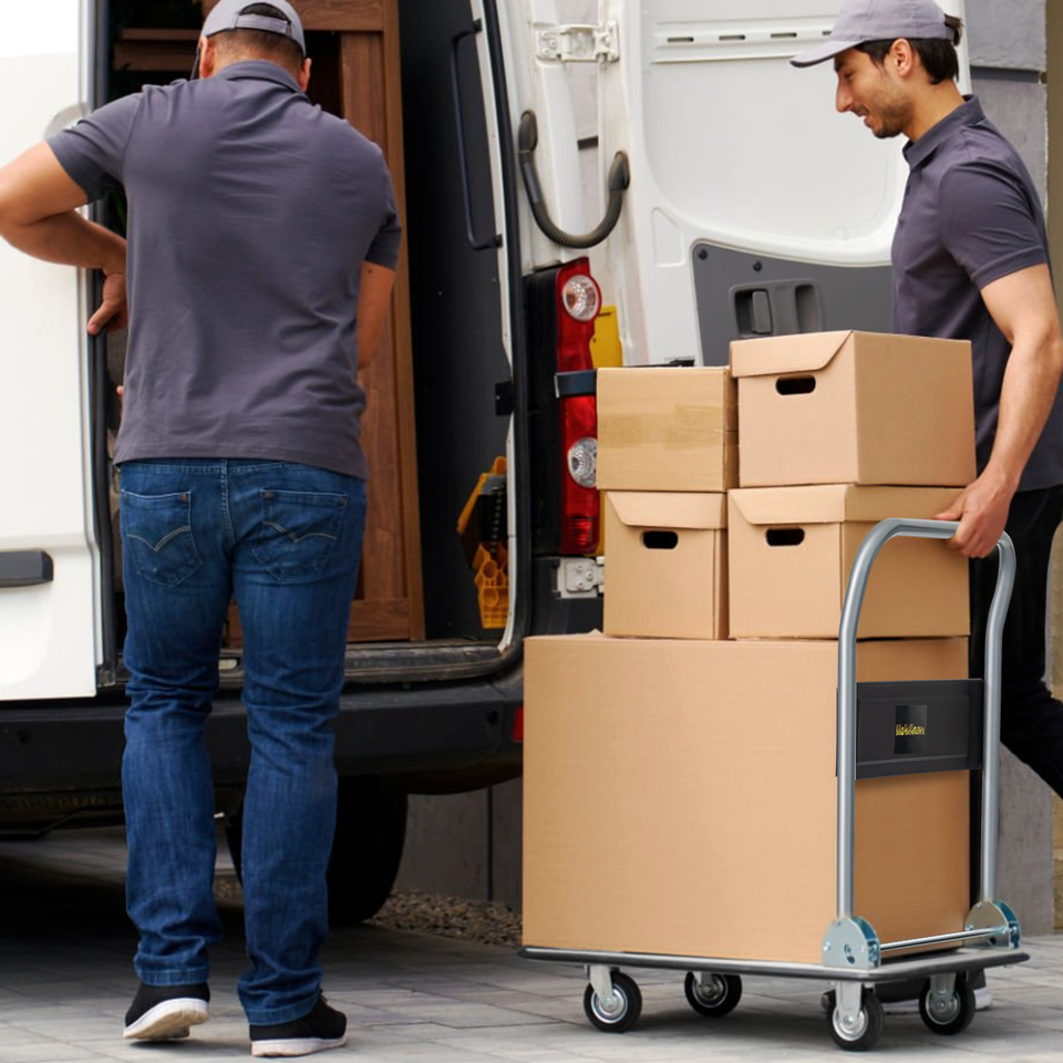 Folding Rolling Flatbed Cart Hand Platform Truck Push Dolly 661lbs ...