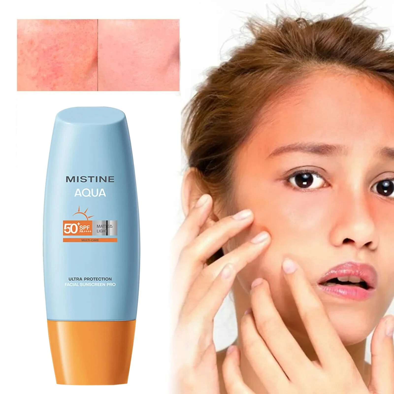 2 X MISTINE Aqua Base Ultra Protection Matte & Light Facial Sunscreen ...