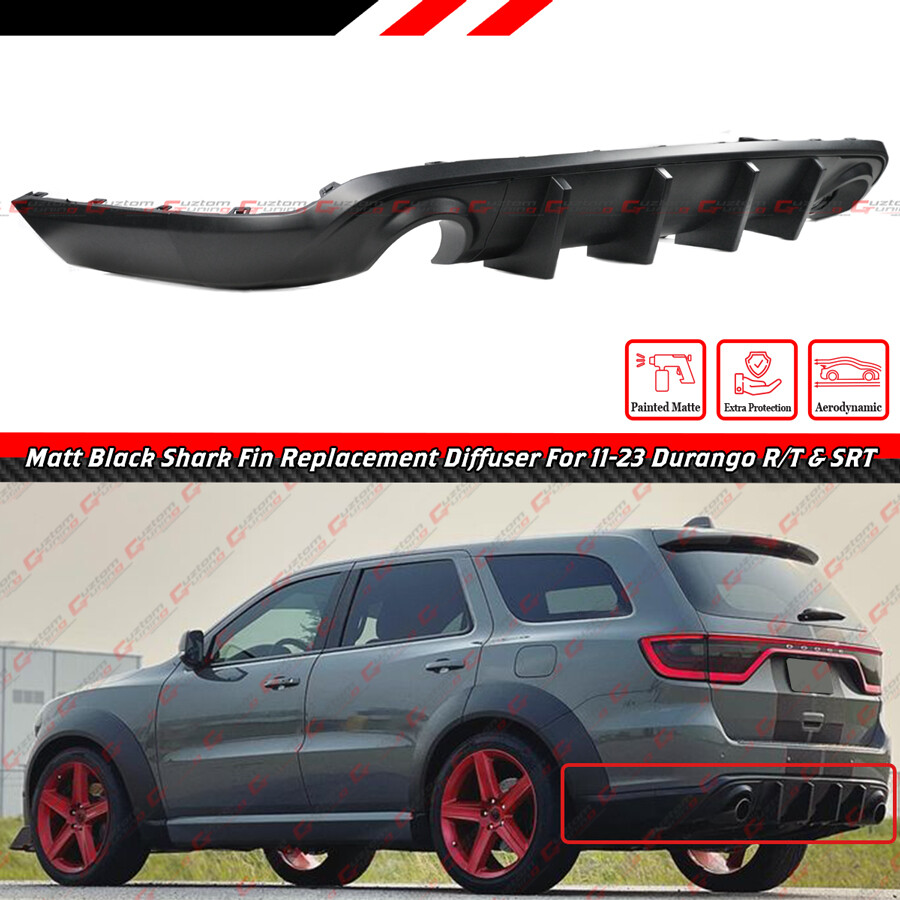 FOR 2011-2025 DODGE DURANGO R/T SRT MATT BLACK SHARK FIN REAR BUMPER ...