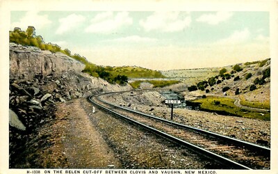 TRAIN TRACKS, FRED HARVEY, CLOVIS & VAUGHN, NM, VINTAGE POSTCARD (R510 ...