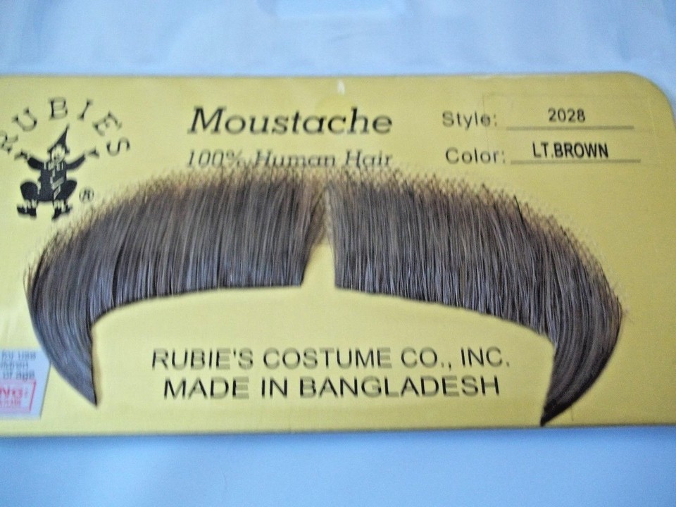 Mustache Human Hair Rubies Theatrical Historical Brown Blonde Grey 2028 ...