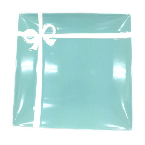 Tiffany & Co blue box plate dish tableware ribbon pottery with box size ...