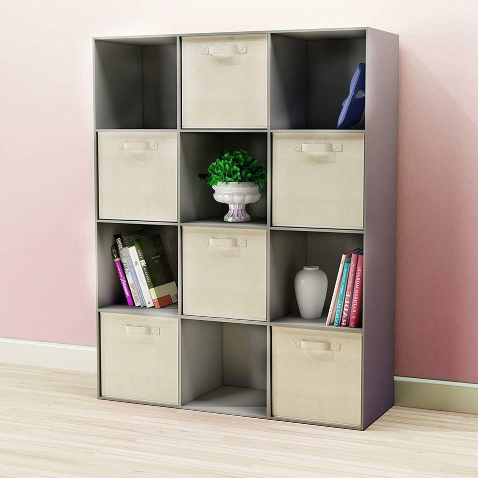 2 Pack Foldable Large Square Storage Box Collapsible Fabric Cube Kids ...