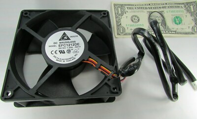 Delta 120mm x 38mm DC Brushless Telecom Fans 12V DC 1.20A 4-Pin Tach ...