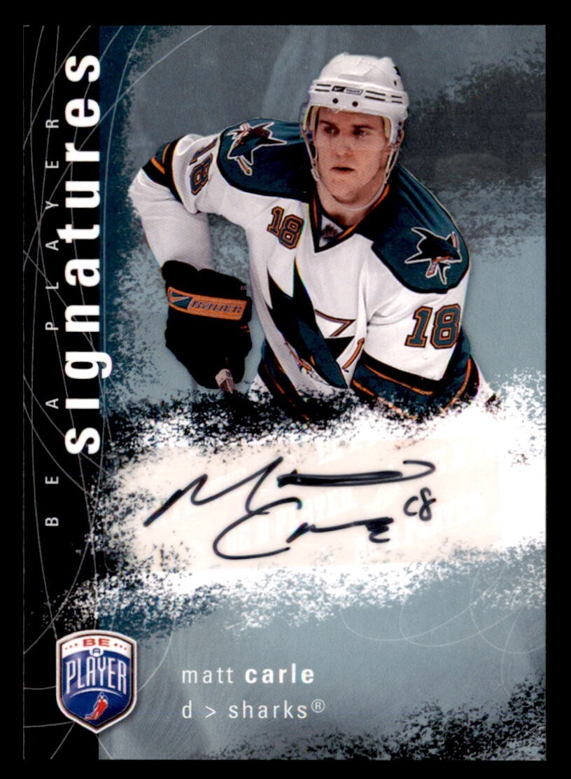 2007-08 Be A Player Signatures #SMC Matt Carle San Jose Sharks | eBay