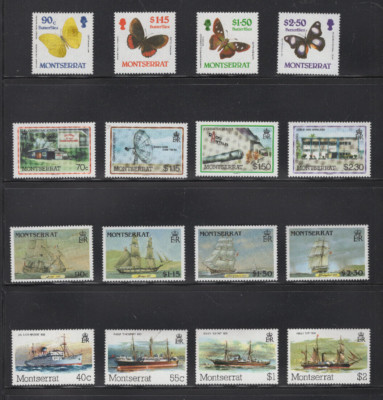 MONTSERRAT 1984-1987 MNH Ships, Communications, Butterflies ref 18E | eBay