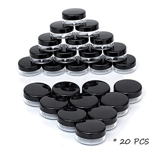 10 Gram Sample Containers 20 Count Cosmetic Containers with Lids ...
