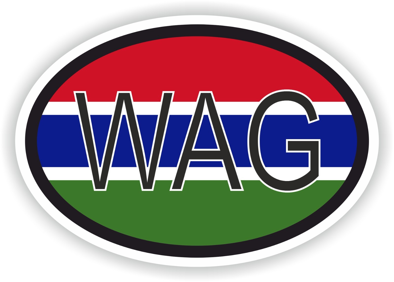 The Gambia Country Code Oval Flag Sticker / Vinyl Waterproof Decals ...