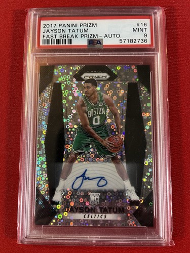 2017 Prizm Jayson Tatum ROOKIE Fast Break Autograph Boston Celtics PSA ...