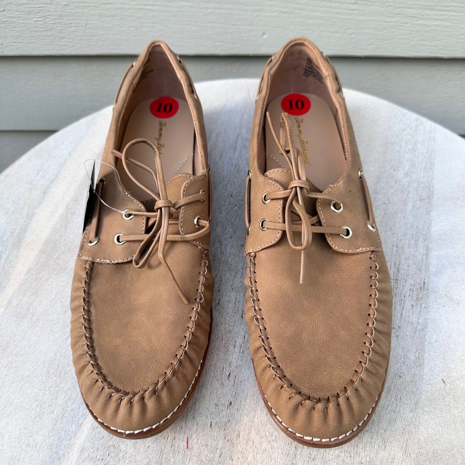 Tommy Hilfiger Womens Boat Shoes Size 10 M Natural Brown Leather iflex Heel Shoe | eBay