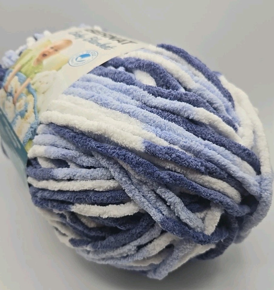 Bernat Baby Blanket Yarn "Blue Dreams" Color 10.5oz/300g/220yds/201m #6 ...