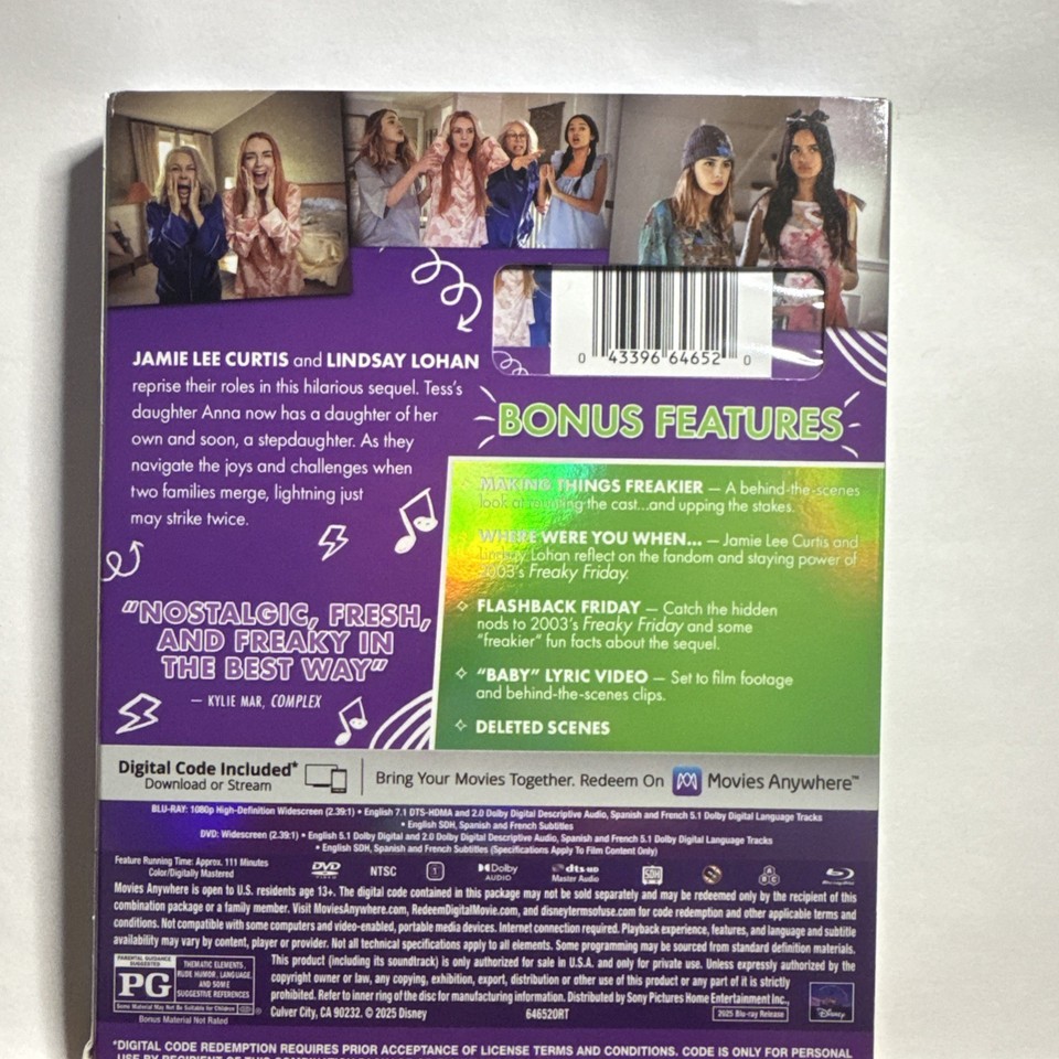 Freakier Friday (Blu-ray, DVD & Digital, 2025) w/ Holographic Slipcover ...