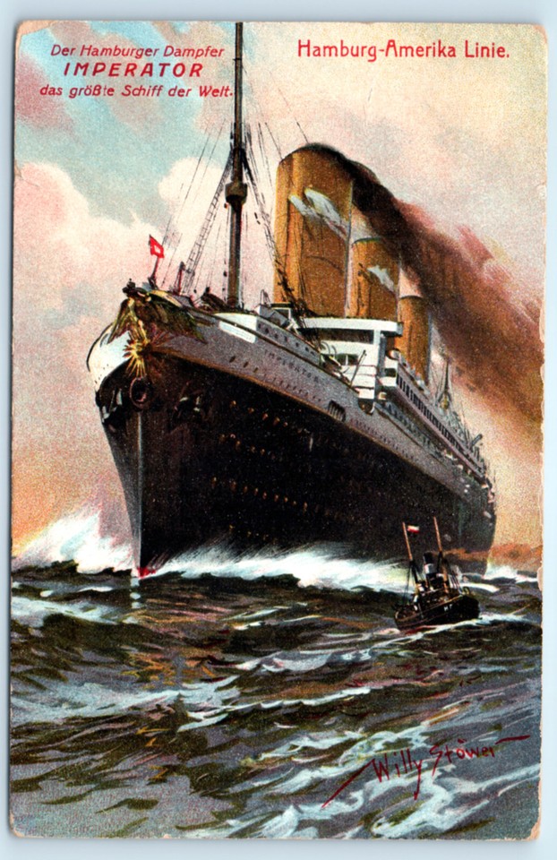 SS Imperator Steamship Hamburg America Line Advertising Postcard | eBay