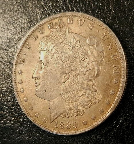 1885 O Morgan Silver Dollar, Gorgeous Golden/Iridescent Toning Unique ...