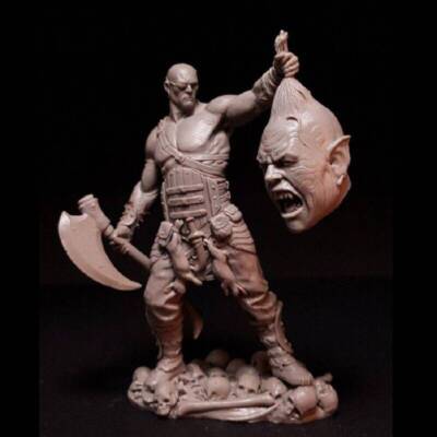 1/24 Resin Model Kit Warrior Barbarian Monster Hunter Fantasy Unpainted ...